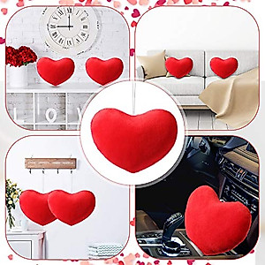 Jetec 3 Pcs Valentines Heart Pillows Red Heart Shaped Pillow Plush Mini Hanging Toys Cushion Stuffed Heart Pillow Plush Heart Decorative for Valentine's Day Bed Chair Sofa Cars Living Room Office