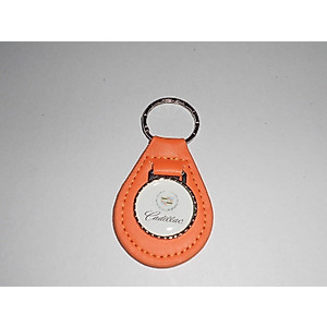 ELDORADO SEVILLE DEVILLE FLEETWOOD CALAIS ALLANTE LOGO LEATHER KEYCHAIN - PUMPKIN