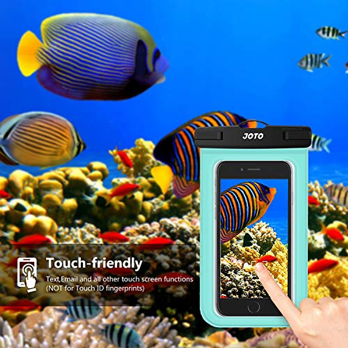 JOTO Universal Waterproof Phone Holder Pouch Bundle with 2 Pack Floating Wrist Strap for Waterproof Camera