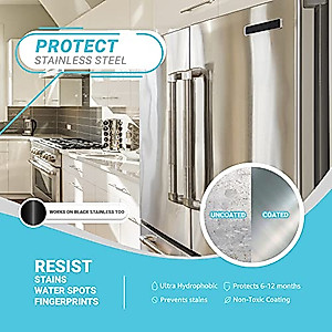 Lifeproof Home Ceramic Coating Spray Kit - Shine, Seal, & Protect Stainless Steel, Appliances, Countertops, Glass & More Kitchen + Bath Surfaces - Repels Stains, Grime, Fingerprints, Liquids & More!