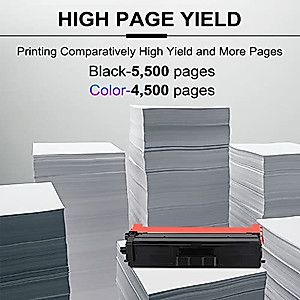 TN-433 TN433 Toner Cartridge 4-Pack High Yield (BK/C/M/Y) Compatible Replacement for Brother TN433BK, TN433C, TN433M, TN433Y HL-L8260CDW HL-L8360CDW MFC-L8610CDW MFC-L8900CDW Printer