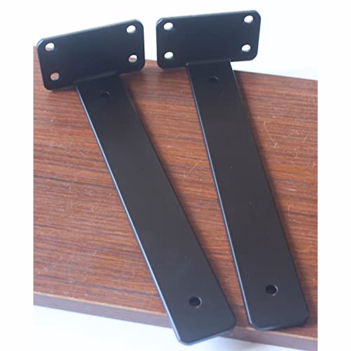 8 Pack - 11 inch Black Hidden L Shelf Bracket (1/5 Inch Thicked) Iron Shelf Brackets, Metal Shelf Bracket, Industrial Shelf Bracket, Modern Shelf Bracket, Metal L Brackets for Shelves Support