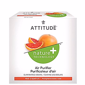 ATTITUDE Natural Air Purifier with Activated Carbon Filter, Hypoallergenic, Pink Grapefruit, 8 Oz, 15226