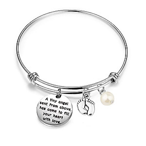 Gzrlyf New Mommy Bracelet New Mom Jewelry Pregnancy Gifts Mommy to Be Gifts A Tiny Angel Sent from Above has Come to Fill Your Heart with Love (Bracelet)