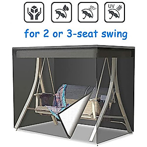5 Sizes Garden Waterproof Swing Cover Large Dustproof Outdoor Swing Covers Glider 210d Oxford Durable Resistant Patio Protector Sun Shade Chair Cover (Black),66.9 x 24 x 46in