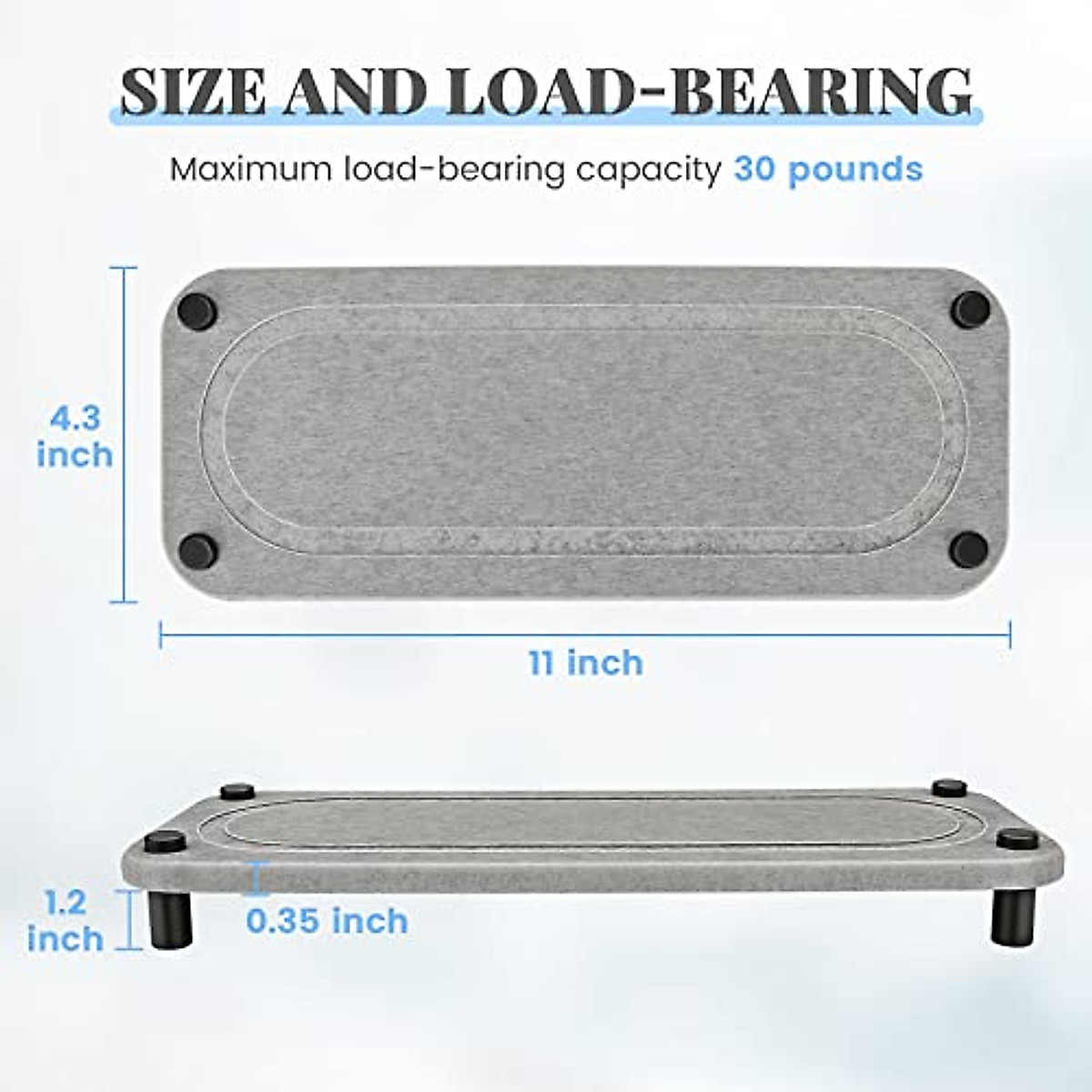 kickic Instant Dry Sink Organizer Bathroom,Water Absorbing Stone Tray For Sink,Fast Drying Stone Sink Tray,Fast Drying Sink Caddy(Light Grey)