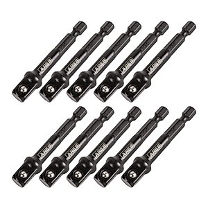 ARES 70387-10-Piece 3/8-Inch Drive 3-Inch Impact Grade Socket Adapter Set - Turns Impact Drill Drivers into High Speed Socket Drivers