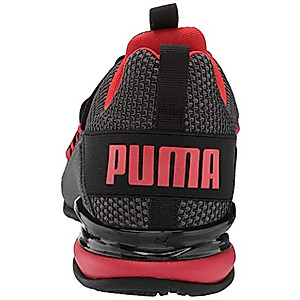 PUMA mens Axelion Running Shoe, Black/High Risk Red, 10.5 US