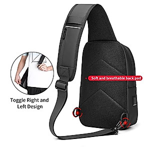 Sling Bag for Men Chest Bag Shoulder Backpack Daypack Crossbody Sling Backpack with USB Cable for Hiking Camping Outdoor Trip