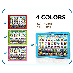 Wenbeier Kids Tablet Learning Pad Toddler Tablet with ABC Word Song Music Number Electronic Interactive Toy for Educational Preschool Boys & Girls 3-8 Years Old