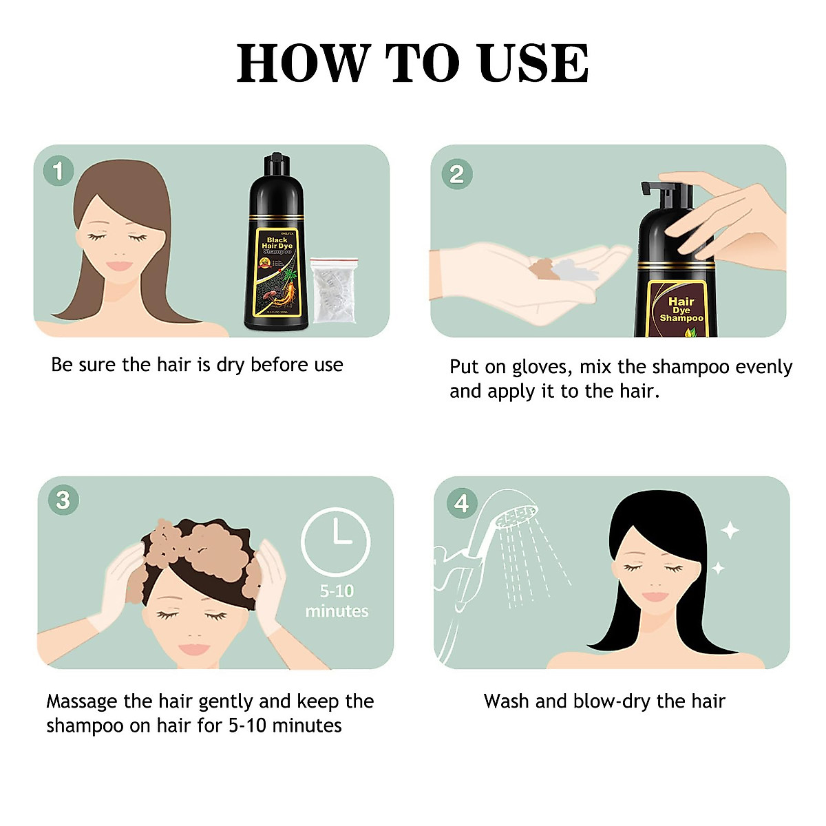 Natural Chestnut Brown Hair Dye Shampoo 3 in 1, Instant Brown Hair Shampoo, Long Lasting Hair Color Shampoo, Shampoo Para Canas Mejur,Shampoo Hair Dye Colors in Minutes(Chestnut Brown)