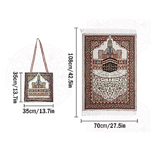 Anlising Prayer Mat, Prayer Mat Islamic, Muslim Prayer Rug, Prayer Mat Islam, with Elegant Design Bags, for Ramadan Islamic Muslim Prayer, Great Gift for Family, Lover and Friends
