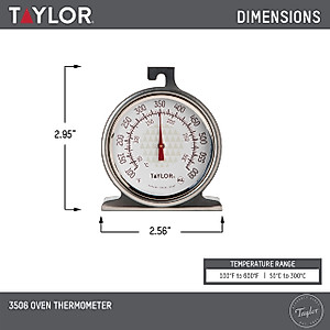 Taylor Precision Products Large 2.5 Inch Dial Kitchen Cooking Oven Thermometer