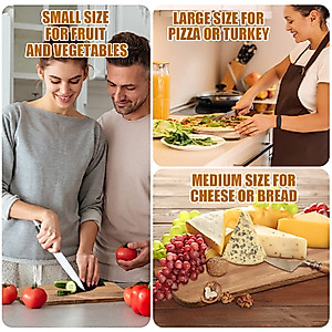 12 Packs Cutting Board Set Plain Chopping Board with Handles Large Serving Board Wooden Kitchen Cutting Board Bulk for Vegetables Meat Pizza Cheese Fruit Bread (15 x 7 Inch, Acacia Wood)