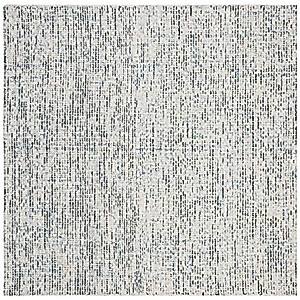 SAFAVIEH Abstract Collection 8' Square Blue/Charcoal ABT468B Handmade Premium Wool Area Rug