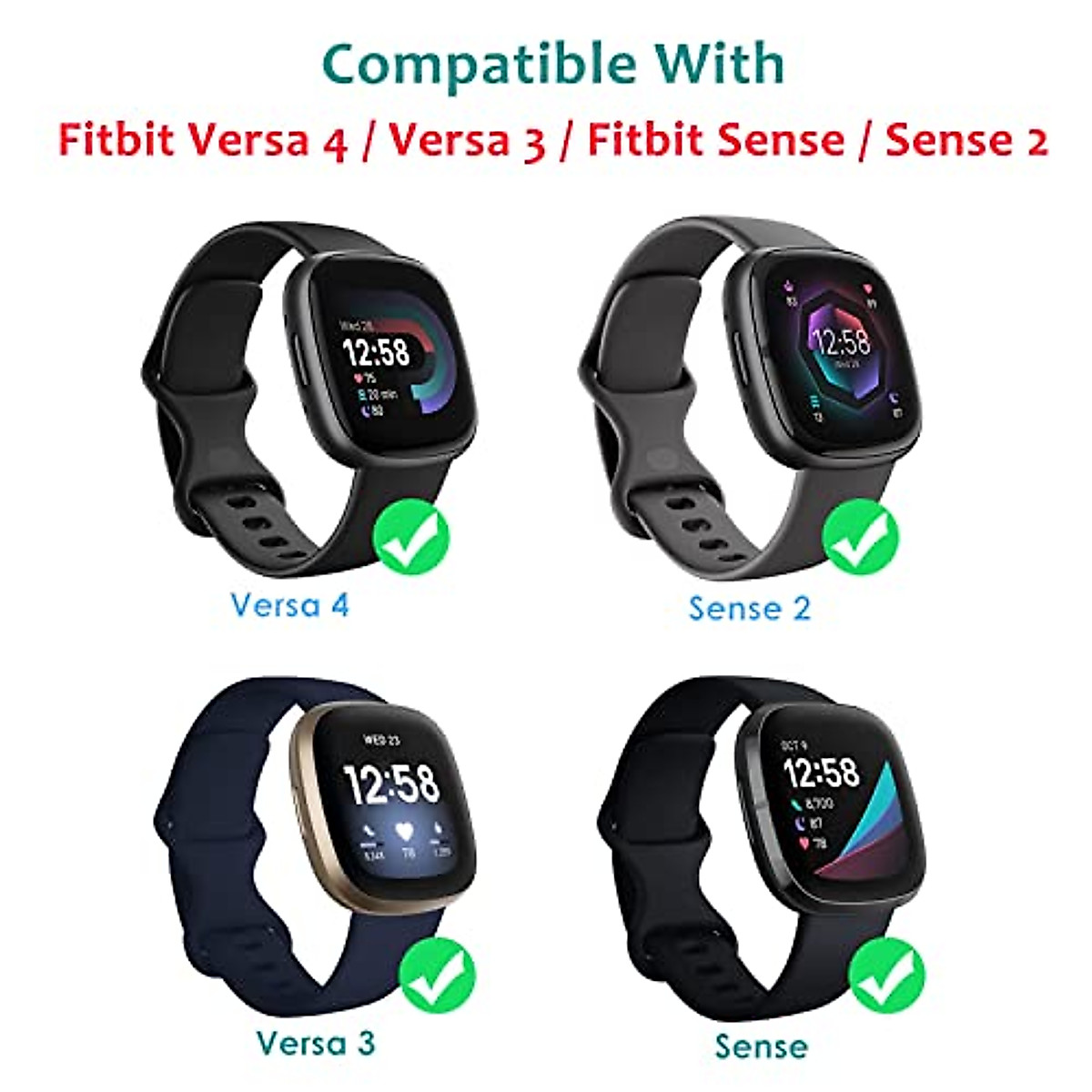 KIMILAR (2 Pack) Charger Compatible with Fitbit Sense/Fitbit Sense 2, Fitbit Versa 3 / Fitbit Versa 4, Replacement Charging Charger Cable Compatible with Fitbit Versa 4 / Fitbit Sense 2 Smartwatch