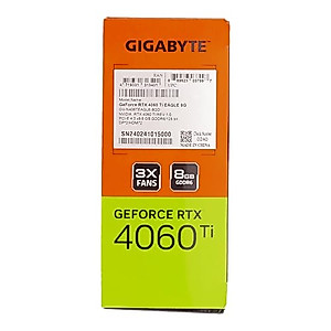 Gigabyte GeForce RTX 4060 TI EAGLE Graphics Card - 8GB GDDR6 18Gbps 128bit, PCI-E 4.0, 2X DisplayPort 1.4, 2X HDMI 2.1a, NVIDIA DLSS 3, Supports 4K, Ada Lovelace Arch, GV-N406TEAGLE-8GD