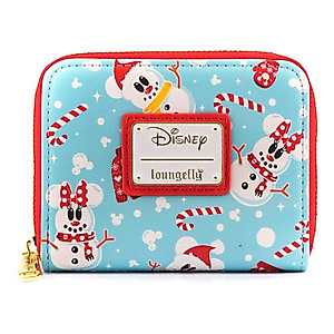 Loungefly Disney Mickey Minnie Snowman Zip Around Wallet