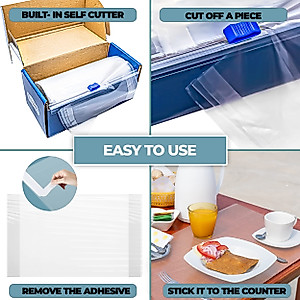 Clearly Elegant Disposable Plastic Liners for Kitchen Counter, Picnic Tables, Shelf Refrigerator Liners, Arts & Crafts Table ProtectorEasy CleanupNo Mess Meal PrepProtect from Spills100 ft. CE-8921