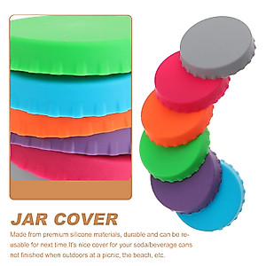 Tofficu 6pcs Silicone Can Cover Coke Can Covers Standard Beverage Can Covers Beverage Can Lids Soda Lid Protectors