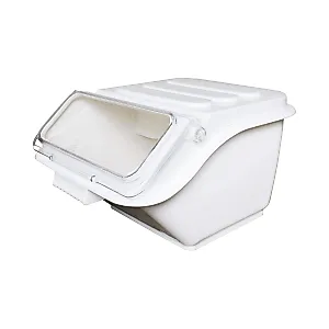 Thunder Group PLIB002S Shelf Ingredient Bin, 2 Gallon (40 Cup), 11-3/4" x 14-1/2" x 8-5/8", Stackable, Clear flip top lid, Includes Scoop with Built in Holder, Dishwasher sa