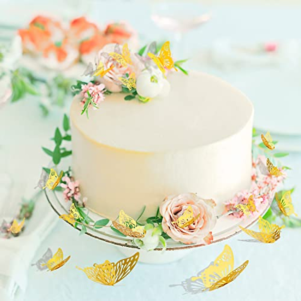 144 Pcs Gold Butterfly Sticker, 3D Removable Butterfly Wall Decor for Girls, Kids, Baby Bedroom, Living Room Decorations, Birthday Party Decorations, 3 Styles 3 Sizes