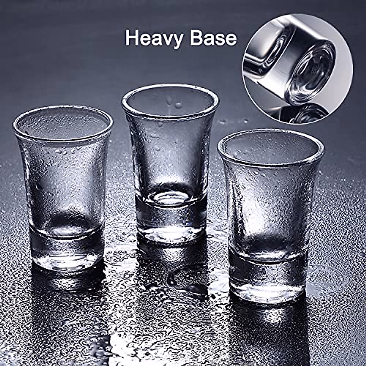 Aoeoe 40 Pack Shot Glass Bulk Set with Heavy Base, 1.5 Ounce Whiskey Shot Glasses, Clear Shot Glass Set, Round Shot Glasses Bulk, Small Glass Shot Cups for Vodka, Whiskey, Tequila, Espresso, Liquor