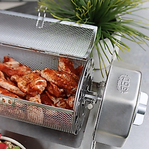 ROTO-Q 360 Rotisserie Tumble Basket Accessory: Enhance Your Grilling Experience! (Compatible Only with ROTO-Q Rotisserie Machine) Grilling Wings & Roasting Coffee Beans