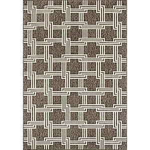 nuLOOM Frontier Greek Trellis Indoor/Outdoor Area Rug, 6' 7" x 9', Grey