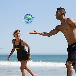 CASEIER Flying Orb Ball Hover Toy, Hand Controlled Floating Ball with RGB Light, 360° Spinning Flying Spinner Mini Drone, Cosmic Boomerang Balls, Magic Levitating Space Toys for Adults Kids (Blue)