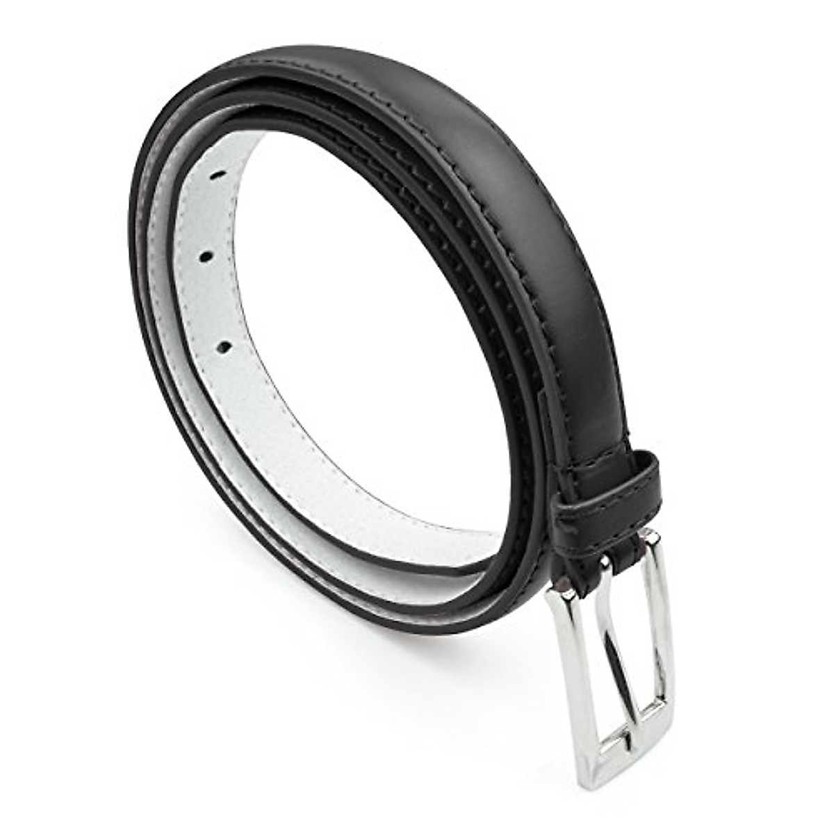 Belle Donne skinny belt women, belts for women, Dress, Belts Womens, Black Belt with Silver Polished Buckle Women's Belts, Black Belts for Women Large