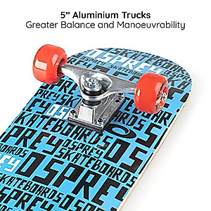 Osprey Complete Skateboards for Beginners | 31 x 8 Inch Skateboard for Kids Teens Adults with 7 Layer Canadian Maple Deck, Double Kick Concave Skateboard for Riding and Tricks, Multiple Designs