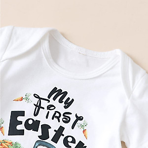 Aslaylme Newborn Boy Easter Day Clothes Baby My First Easter Outfit (Blue-1st, 3-6 Months)