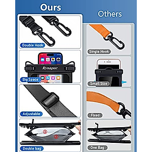 [Up to 10"] Large Waterproof Phone Pouch Bag - 2Pack, Waterproof Case Compatible with iPhone 14 Pro Max/13/12/11/XR/X/SE/8/7,Galaxy S22/S21 Google, IPX8 Cellphone Dry Bag Vacation Essentials Black