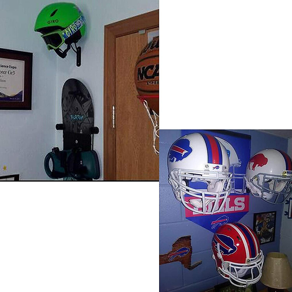 Metal Wall Hooks Helmet Rack – Heavy Duty Wall Mounted Entryway Organizer Hanger for Equestrian Helmet, Motorcycle Helmet，Hats, Caps - Sturdy & Decorative Solution to Storage Or Display - （NO Helmet ）