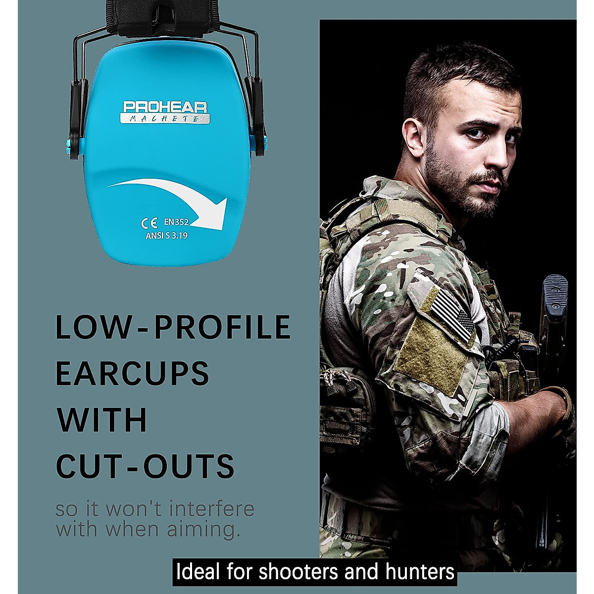 PROHEAR 016 Ear Protection Safety Earmuffs for Shooting with NRR 26dB 2Pack (Blue and Pink)