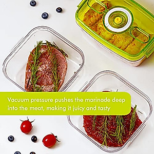 SNUGTOPIA 3 Pcs Vacuum Seal Meal Prep Containers, Airtight Lunch Bento Boxes with Juice Storage Cup, Fresh Up to Longer, leak Proof - with Pump, ST555606