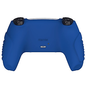 PlayVital Raging Warrior Edition Controller Protective Case Cover for PS5, Anti-Slip Rubber Protector for PS5 Wireless Controller, Soft Silicone Skin for PS5 Controller with Thumbstick Caps - Blue