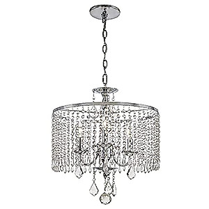 Home Decorators Collection 3 Light Polished Chrome Chandelier with K9 Crystal Dangles Model 1001789669