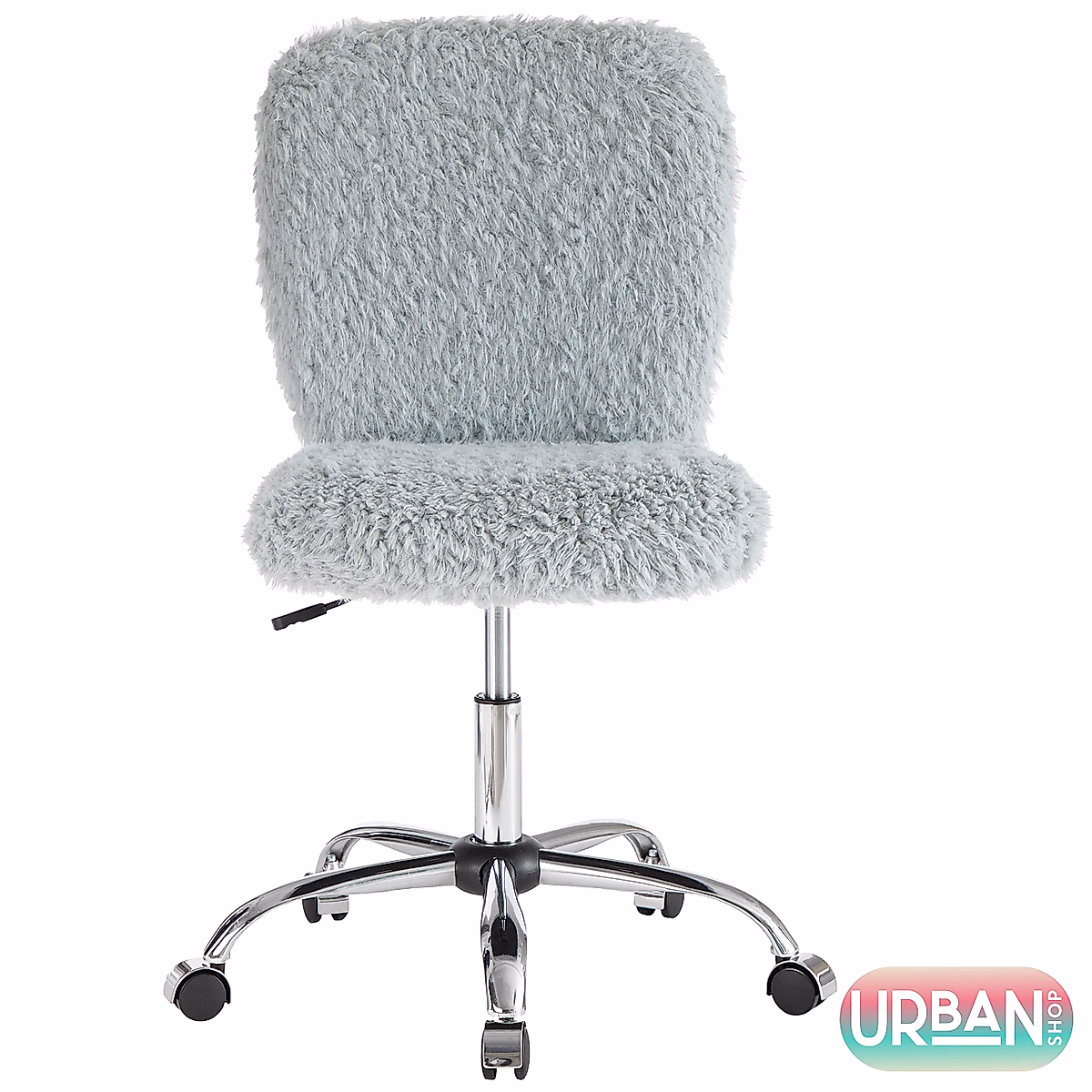 Urban Lifestyle Faux Fur Rolling Task Chair, Gray