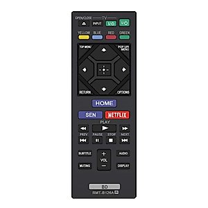 New RMT-B126A Remote Control Replacement for Sony Blu-Ray Disc DVD Player BDPBX120 BDPBX320 BDPBX520 BDPBX620 BDPS1200 BDPS2100 BDPS2200 BDPS3200 BDPS5200D BDPS6200, sub RMT-VB200U RMT-VB100U