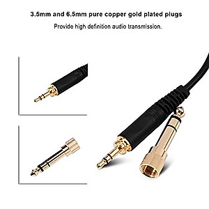 Coiled Headphone Cable with 3.5MM and 6.5MM Plug, Replacement Coiled Spring Stereo Audio Cable for HD25/560/540/480/430/250 Headphones