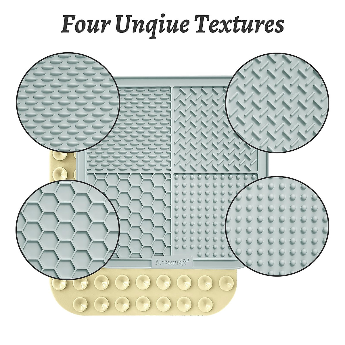 MateeyLife 2PCS Large Lick Mat for Dogs with Suction Cups, Slow Feeder Dog Bowls, Dog Lick Mat for Anxiety Relief, Dog Toys to Keep Them Busy, Dog Enrichment Toys for Bathing, Cat Lick Pad for Boredom