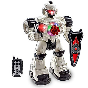 WolVolk 10 Channel Remote Control Robot Police Toy with Flashing Lights and Sounds, Great Action Toy for Boys