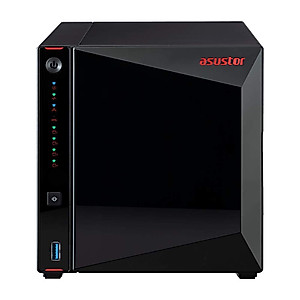 Asustor AS5304T - 4 Bay NAS, Intel Celeron Quad-Core, 2 2.5GbE Ports, 4GB RAM DDR4, Gaming Network Attached Storage, Personal Private Cloud (Diskless)