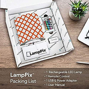 5x7 Inch LED Desk Lamp - Light Orange Clover Custom Canvas Printed Table Light 16 Colors - 5 Level Dimmer - 4 Lighting Effects - Rechargeable Light - Remote Control. by LampPix Made in The USA.