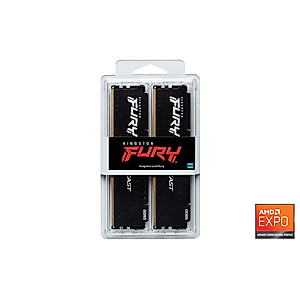 Kingston Fury Beast 32GB (2x16GB) 6000MT/s DDR5 CL36 Desktop Memory Kit of 2 | AMD Expo | Plug N Play | KF560C36BBEK2-32