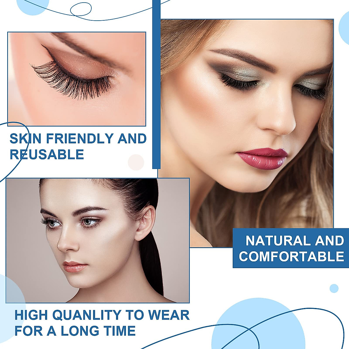 32 Pairs Self Adhesive Eyelashes with Tweezers, Reusable Adhesive False Eyelashes No Glue Natural Look Fake Eyelashes Waterproof Pre Glued Eyelashes Bulk for Women Girls Gift