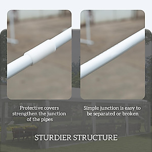 Outsunny 10' x 28' Party Tent Canopy, Outdoor Event Shelter Gazebo with 8 Removable Mesh Sidewalls, Zipper Doors, Steel Frame, White