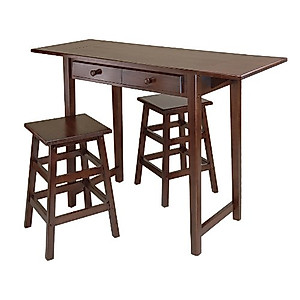 Winsome Mercer Double Drop Leaf Table with 2 Stools